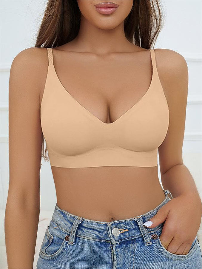 Solid Triangle Seamless Wireless Bra Tan – Kroyy
