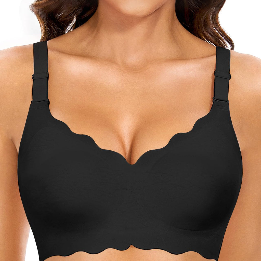 V-neck Seamless Wireless Bra Black – Kroyy